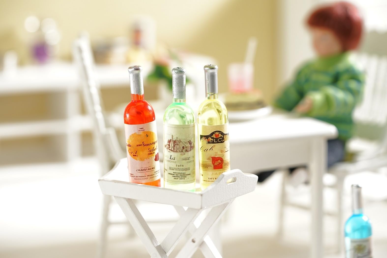 15 pcs 1:12 Doll Toy Bottles Wine Bottles Mini Food Mini House Drink Accessories for Dollhouse Miniature Bottles (15 Pcs Wine Bottles)