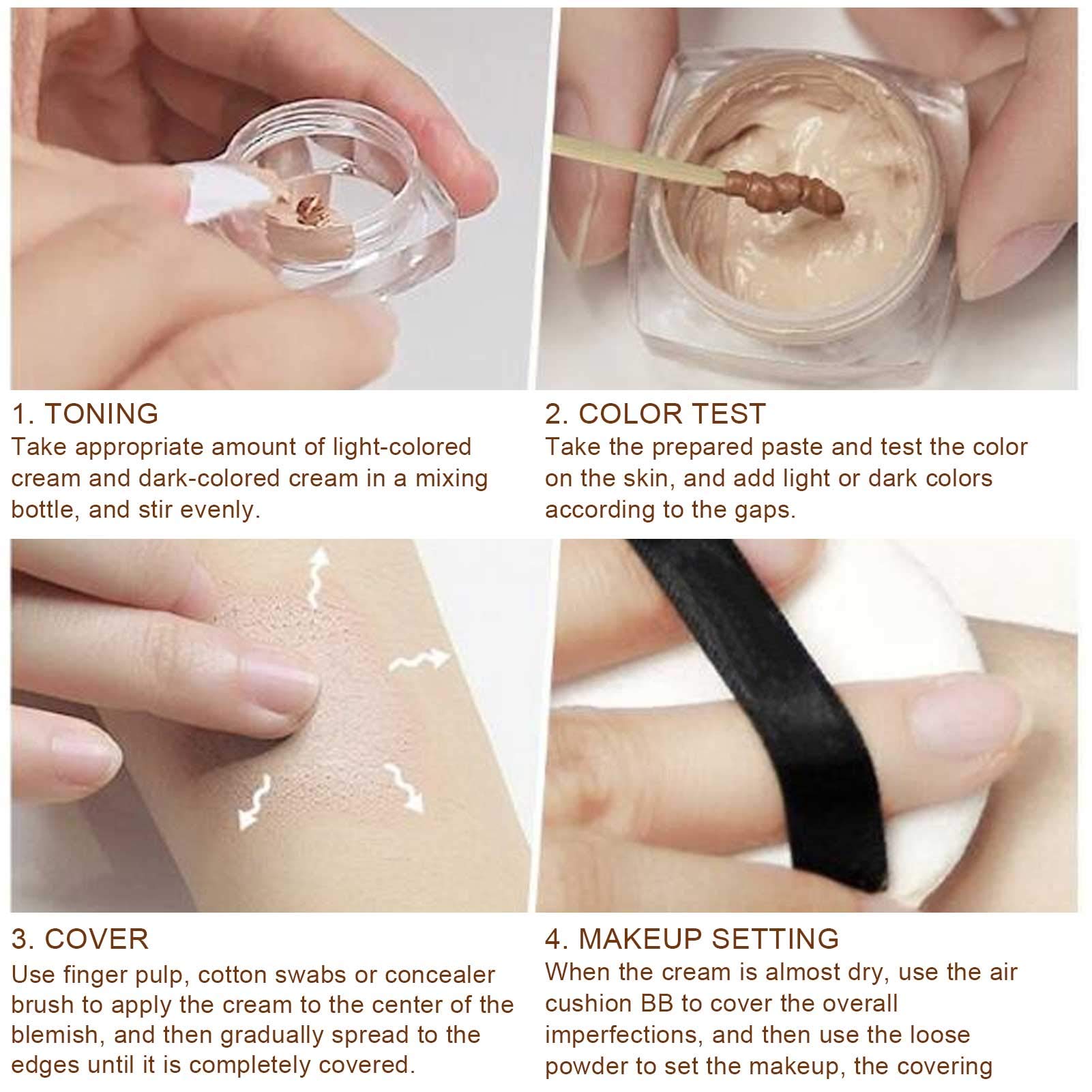 Tattoo Concealer, 2pcs Makeup Body Birthmark Scar Spots Cover Cream Water Proof Two Colors Cover Up Concealer Set Use on Body for Men and Women