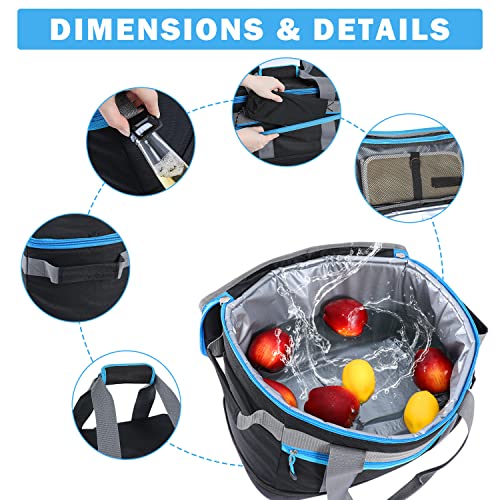 ABCCAMPING Camping Cooler Bag, Soft Sided Cooler, 50-Can Insulated Lunch Cooler Bag, Leak Proof Soft Cooler Bag Cooler Bag, Keep 24 Hours for Camping, Fishing, Hiking, Picnicking, Beach