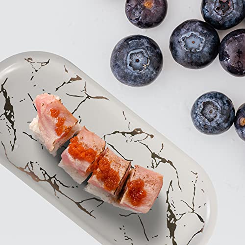 1pc Black Gold Oval Plate Dinner Plates Pastry Tray Porcelain Dish Ceramic Plate Dessert Plate Elliptical Dish Multipurpose Sundries Storage Tray Home Ceramic Tableware