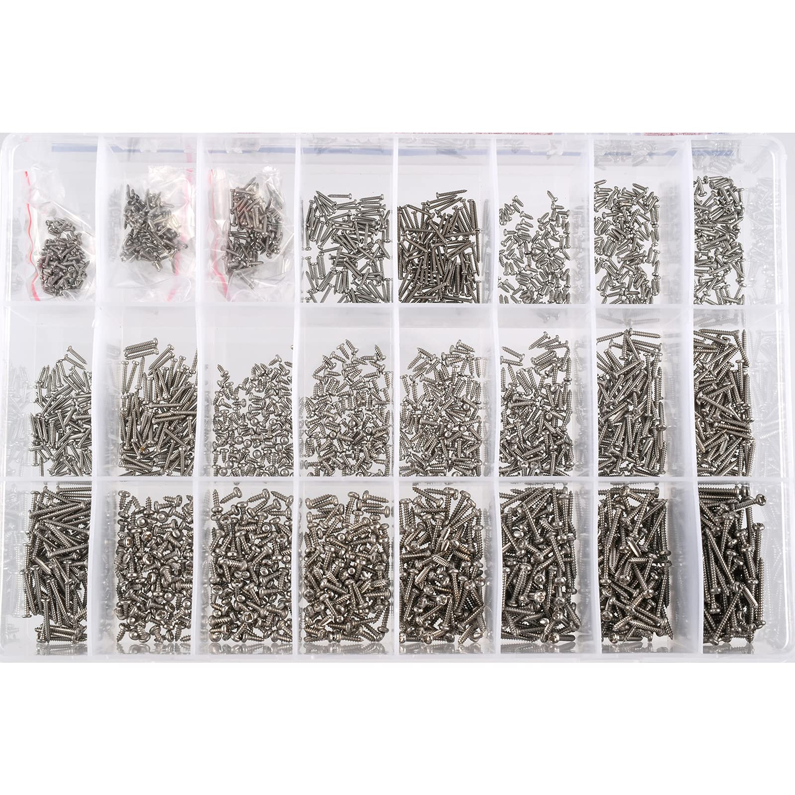 ZHIHUI Pan Head Self Tapping Screw Small Phillips Cross Recessed Round Head Wood Bolt Assortment Kit 304 Stainless Steel M1 M1.2 M1.4 M1.7