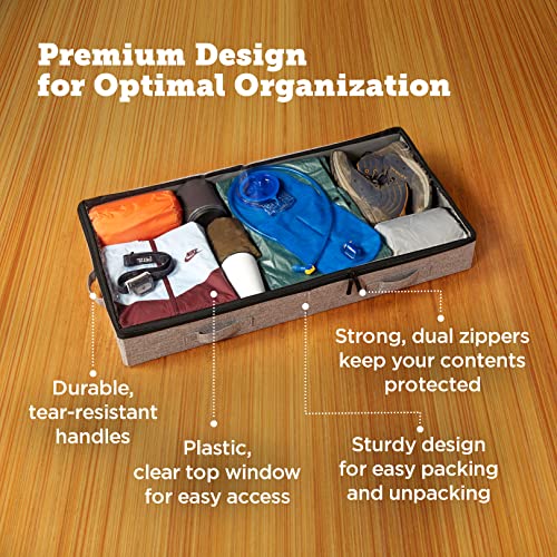 storageLAB Underbed Storage Containers, Storage Bin for Clothes, Blankets, Shoes and Pillows, Closet, Home, and Bathroom Organization