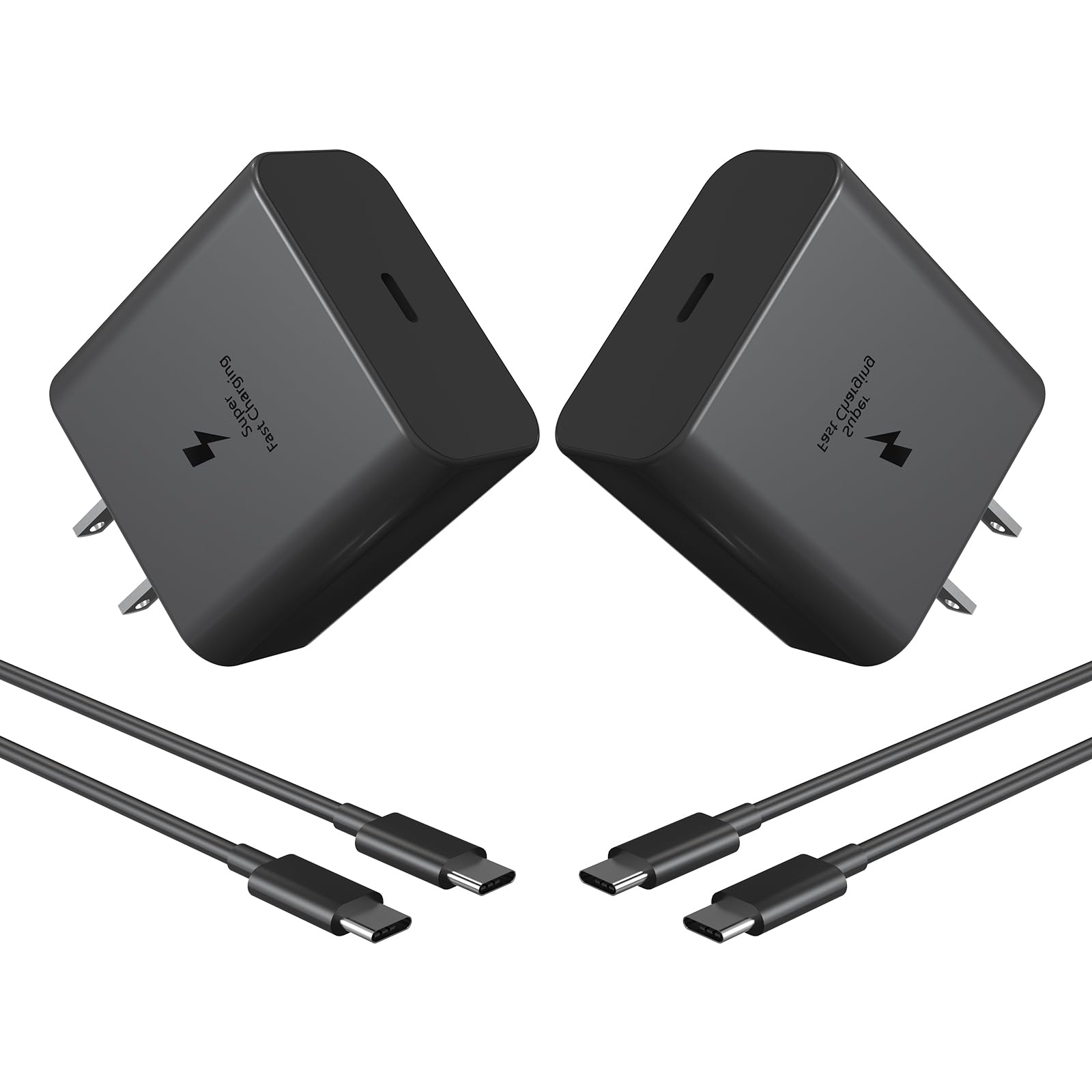 2 Pack 45W USB C Samsung Charger - Super Fast Type C Charging for Galaxy S24 Ultra/S23 Ultra/S24/S24+/S23/S23+/S22 Ultra/S22/S22+ and More Series,PPS Wall Android Phone Charger & 6ft C Cable Cord