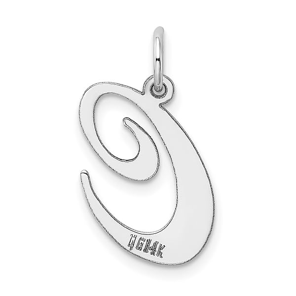 14K White Gold Large Dainty Letter C Initial Name Monogram Necklace Charm Pendant Only