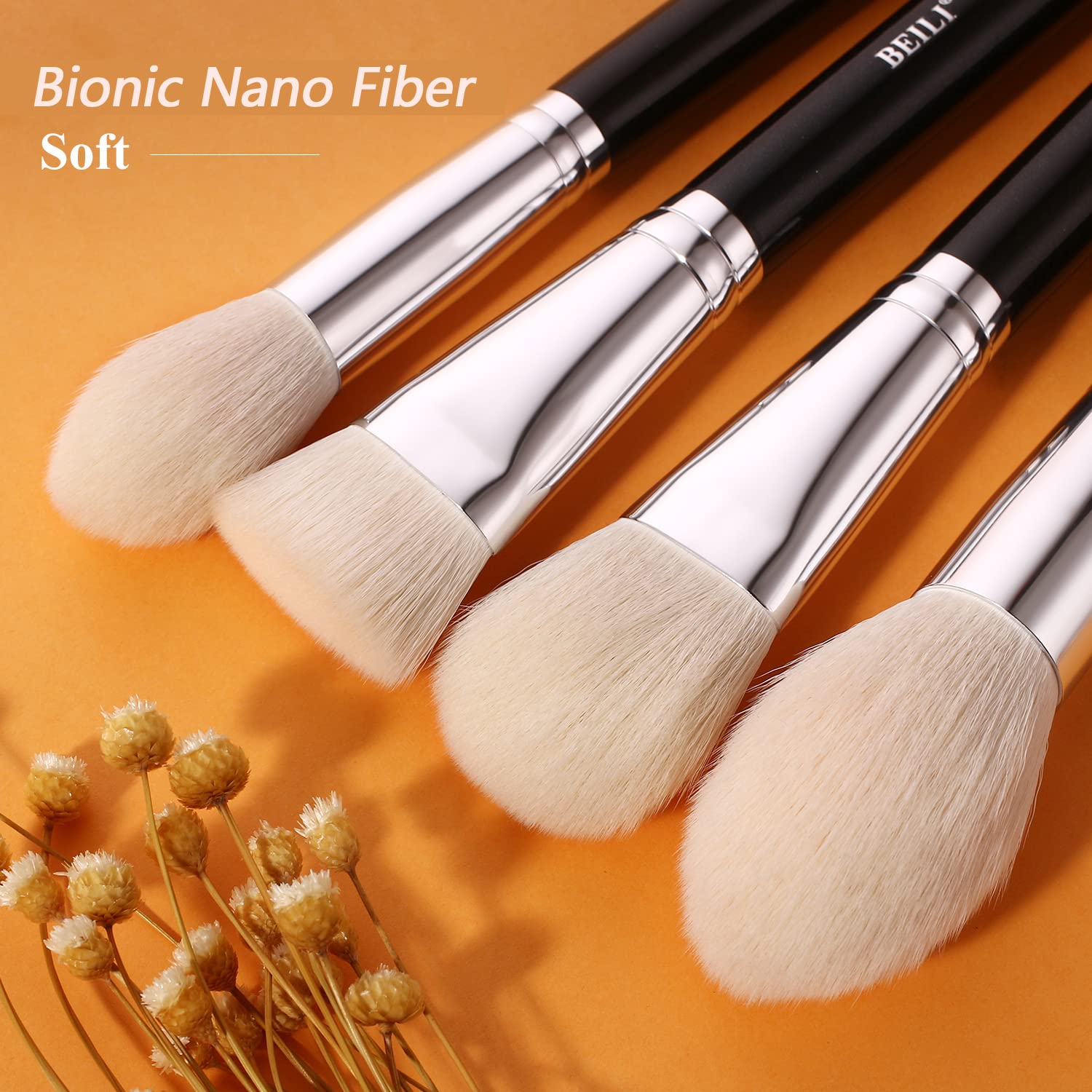 BEILI Makeup Brushes 30Pcs Professional Makeup Brush Set Premium Synthetic Kabuki Foundation Blending Brush Face Powder Blush Concealers Eye Shadows Make Up Brush Set (Black)