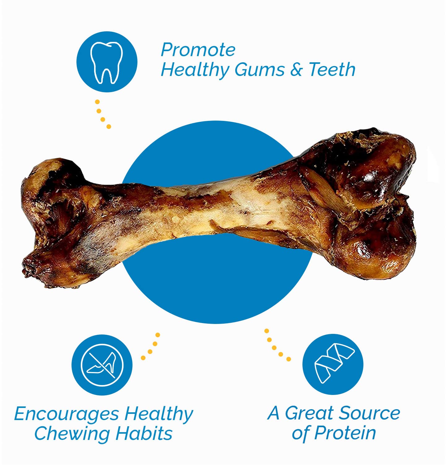 123 Treats - Meaty Dog Bone Treat - Large 100% Natural Pork Chews for Dogs Dog Bones for Aggressive Chewers (Pork, 2 Count)