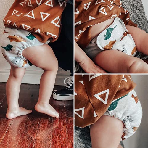 BIG ELEPHANT Baby Cloth Diaper Cover - 4 Pocket Diaper Case with 4 Color Changing Inserts Adjustable Reusable