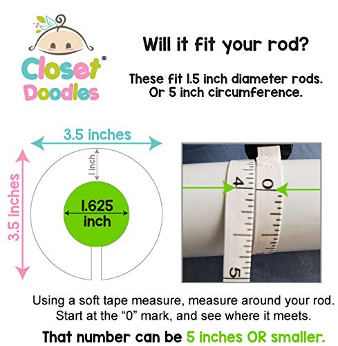 6 Baby Nursery Clothing Rack Closet Size Dividers or Child Blue Elephant (Fits 1.5" Rod)