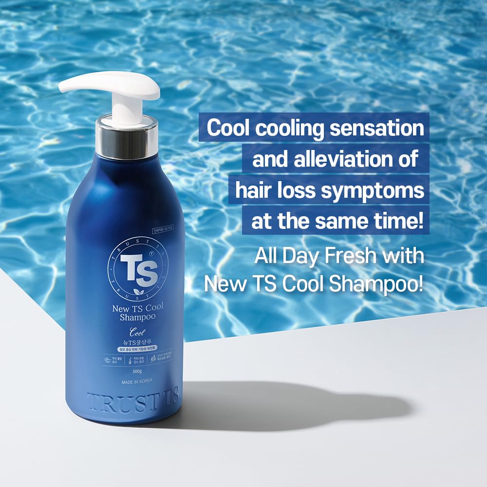 New TS Cool Shampoo for Scalp and Hair (16.9 Fl Oz) | Therapy Shampoo | Mint Scent with Essential Oil & Natural Ingredients | Parabens free | Anti- Dandruff & Cooling Shampoo| Made in Korea