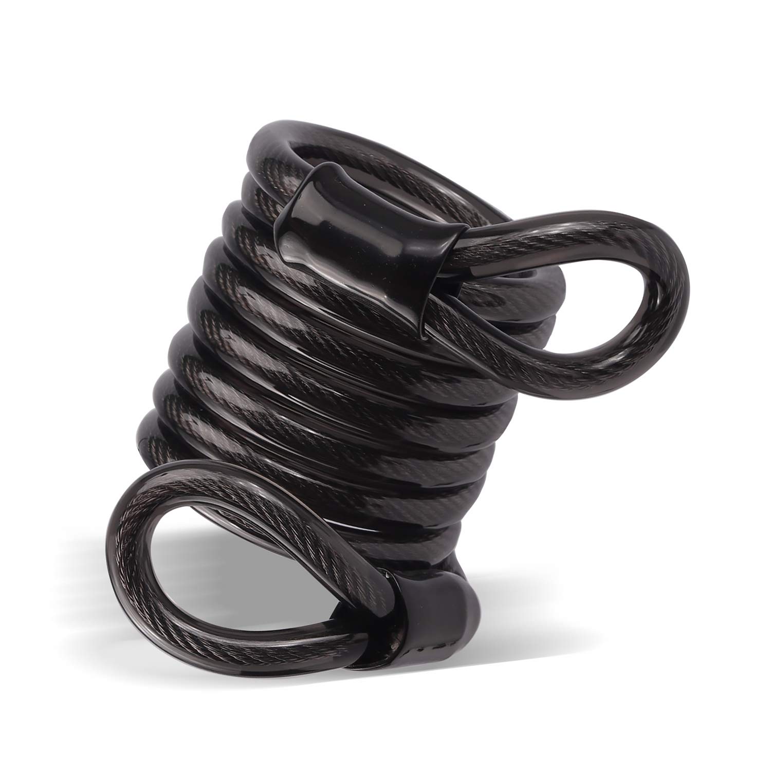 BIGLUFU Bike Security Steel Cable, 7ft/210cm Long Braided Steel Lock Cables, 12mm Flexible Steel Cable with Loop End