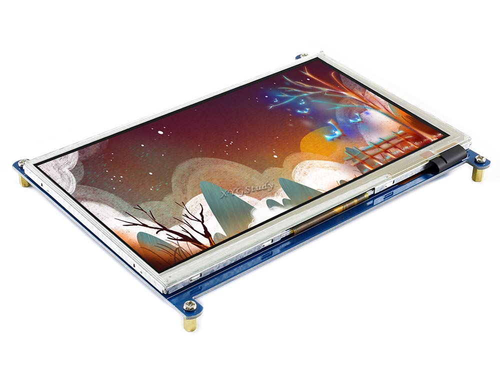 7 inch 800×480 Capacitive Touch Screen HDMI Interface Custom Raspbian LCD Monitor Mini PC Supports Raspberry Pi 4 3 2 1 Model B B+ A+ & BeagleBone Black & Banana Pi/Banana Pro @XYGStudy