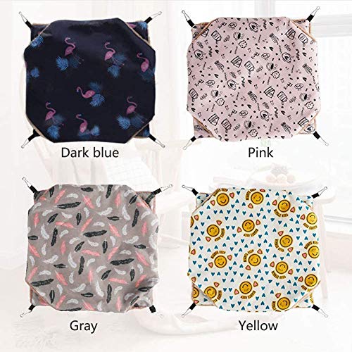 Small Pet Cage Hammock with 3 Christmas Bell Ornaments,Triple Layer Hammock Hamster Guinea Pig Cage Accessories Bedding Cozy Ferret Tunnel Cave Small Animals Bed for Chinchilla Sugar Glider (Pink)