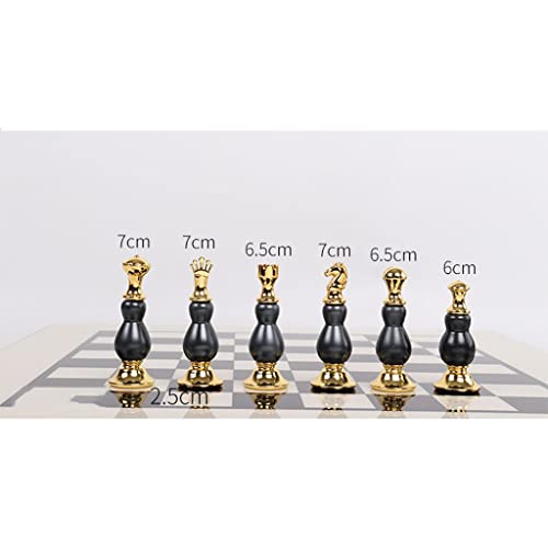 15.7" Luxurious Chess Set Wooden Chessboard Set Zinc Alloy Pieces with Drawer Portable Chess Board Game Sets for Adults Gift