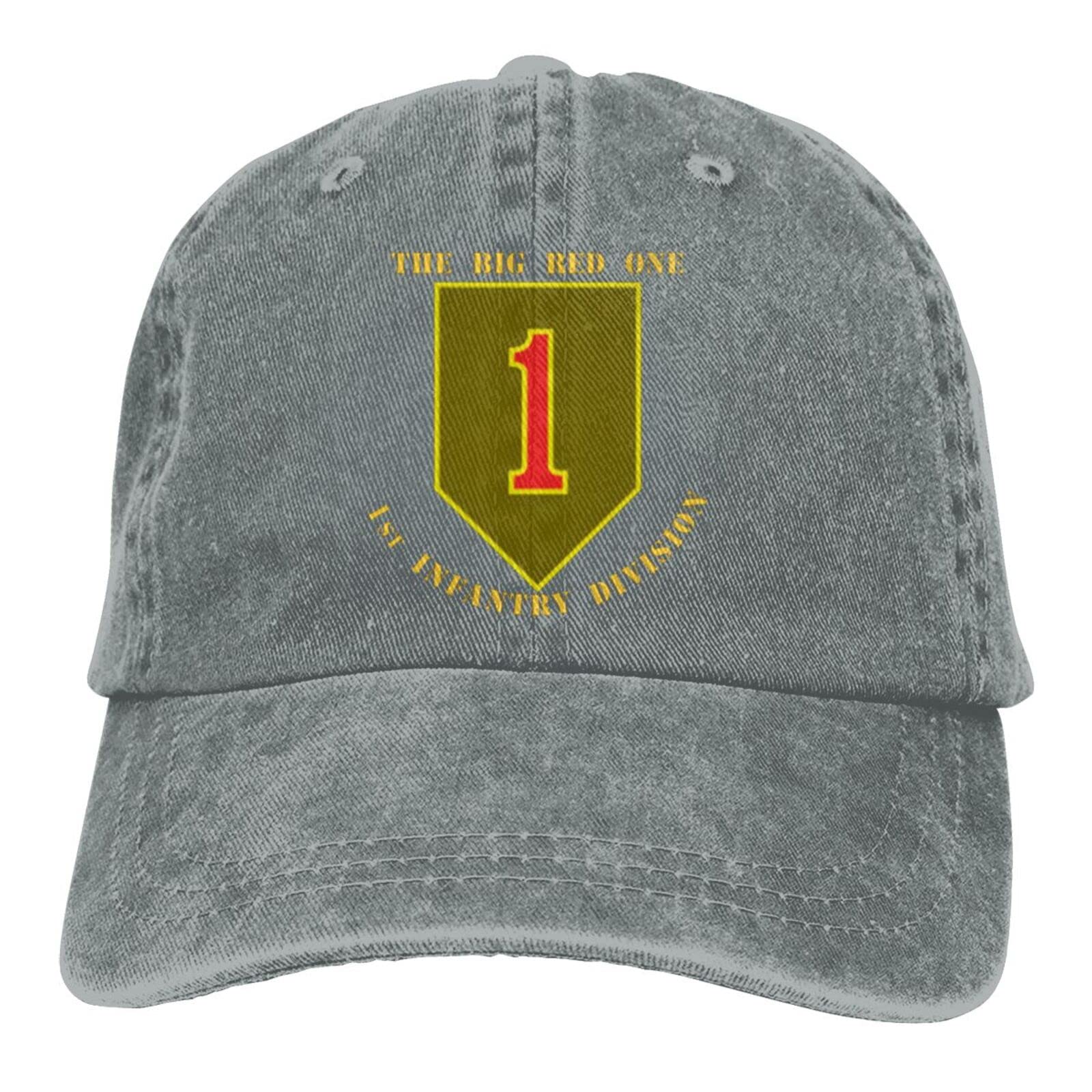 1st Infantry Division Adjustable Unisex Sandwich Cap Denim Hats Baseball Cap Adult Cowboy Hat