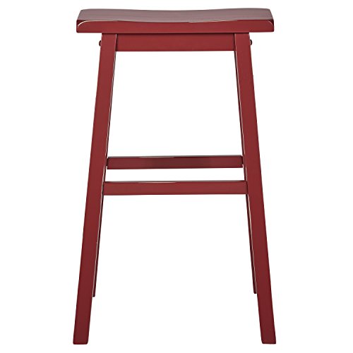 Amazon Brand β Stone & Beam Cottage Wood Bar Stool, 29"H, Red