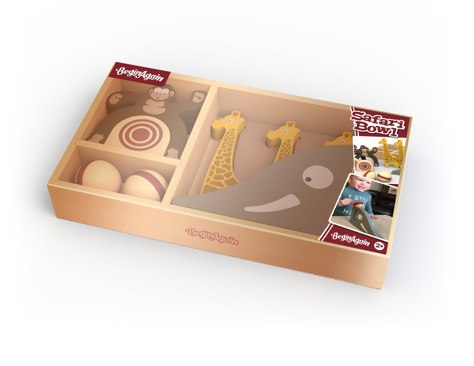 BeginAgain - Safari Bowl, Toddler Bowling Game, Helps Promote Active Play & Motor Skills (for Kids 2 & Up)