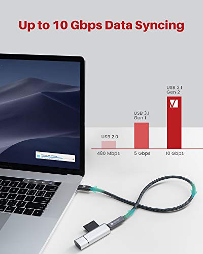 IVANKY USB C Extension Cable 1.5ft [100W, 20Gbps], USB-C 3.1 Gen 2 Male to Female 4K Video Cable, Compatible with MacBook Pro/Air, Samsung, Nintendo Switch and More