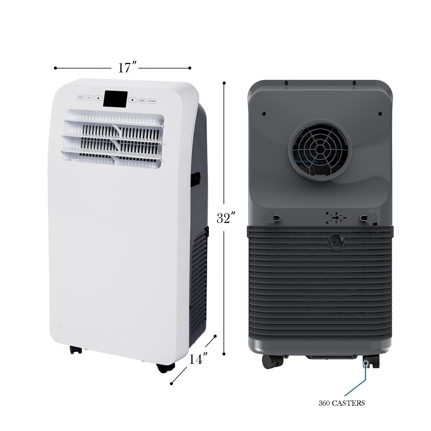 12,000 BTU Portable Air Conditioner with Built-in Dehumidifier & Fan Mode, 3-in-1 Quiet AC Cooling Unit Cools up to 400 sq. ft,LCD Display, Remote Control,Window Mount Kit Include