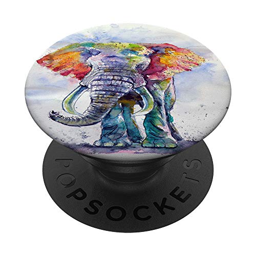 Beautiful Artistic Watercolor Elephant Lover Design Gift PopSockets PopGrip: Swappable Grip for Phones & Tablets