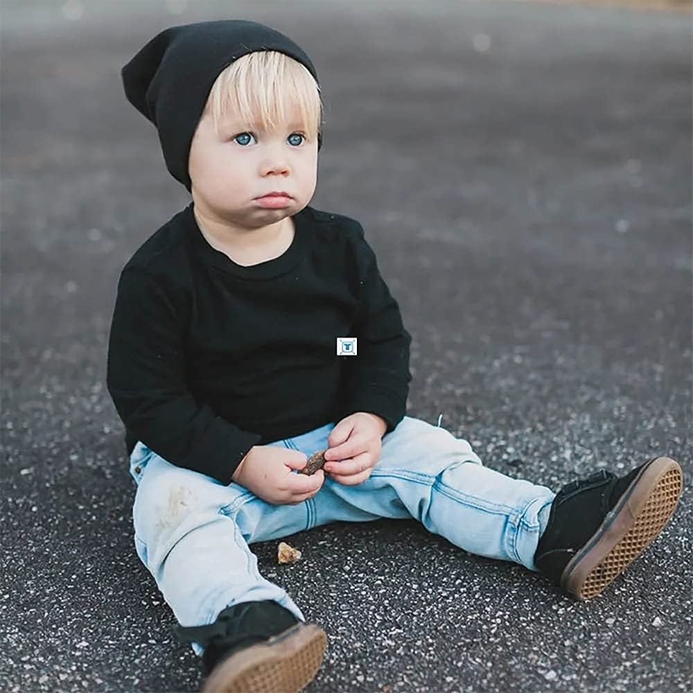 DRESHOW BQUBO 5 Pack Unisex Baby Hats for Kids Cotton Skull Caps Soft Cute Knit Cap Baby Toddler Beanie for 3 Months - 6 Years