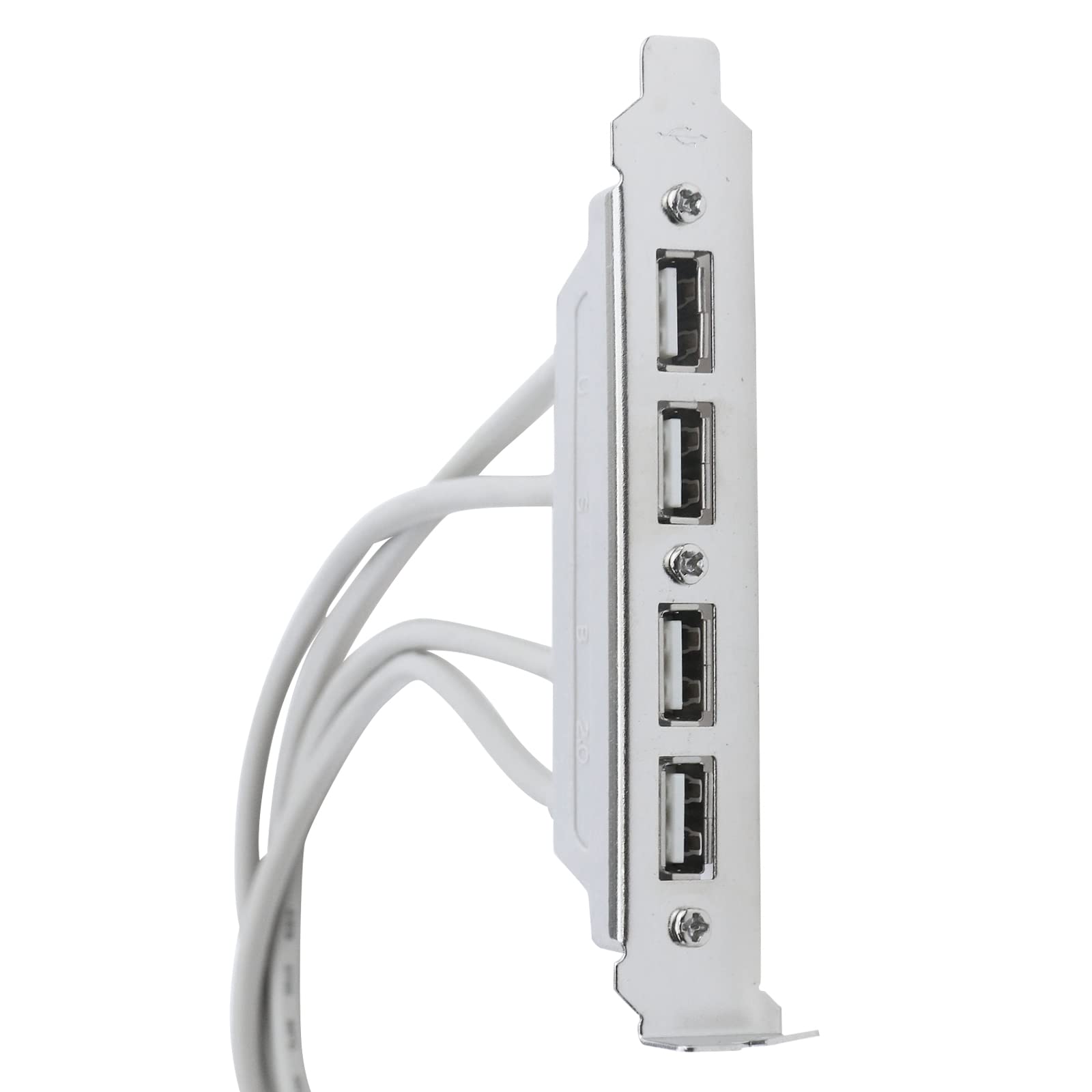 Antrader 4 Ports USB 2.0 Port Slot Plate Adapter Panel Cable Female Screw to Motherboard 9pin Header Panel Mount Cable Copper Extender Cable 30cm Long 2pcs