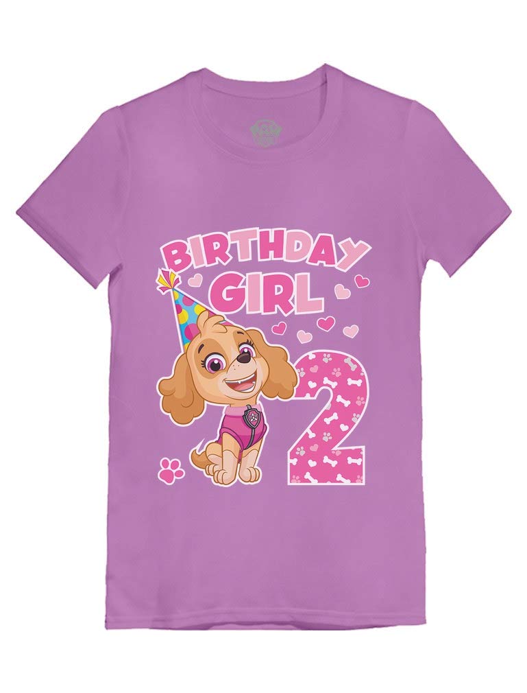 Birthday Girl Skye Paw Patrol 2nd Birthday Toddler Kids Girls' Fitted T-Shirt 3T Lavender