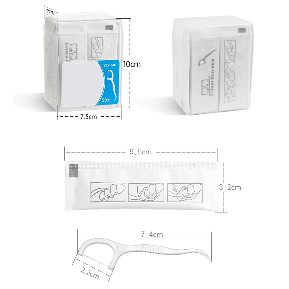 50 Count,Individually Wrapped Micro Dental Floss (100 Pcs)