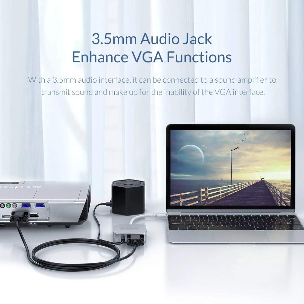 SHYPT USB Type-C to HDMI-Compatible VGA Audio USB3.0 Adapter Docking Station for MacBook Type C USB 3.0 HUB