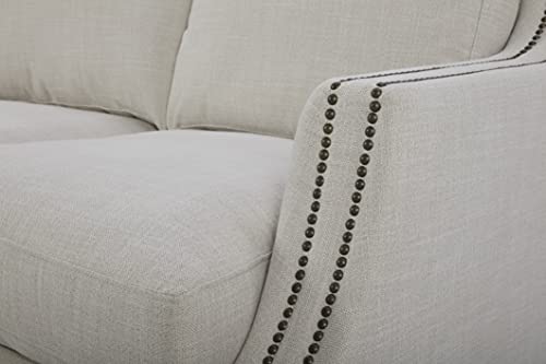 Amazon Brand β Stone & Beam Hina Classic Sofa Couch with Nailhead Trim, 87"W, Cream