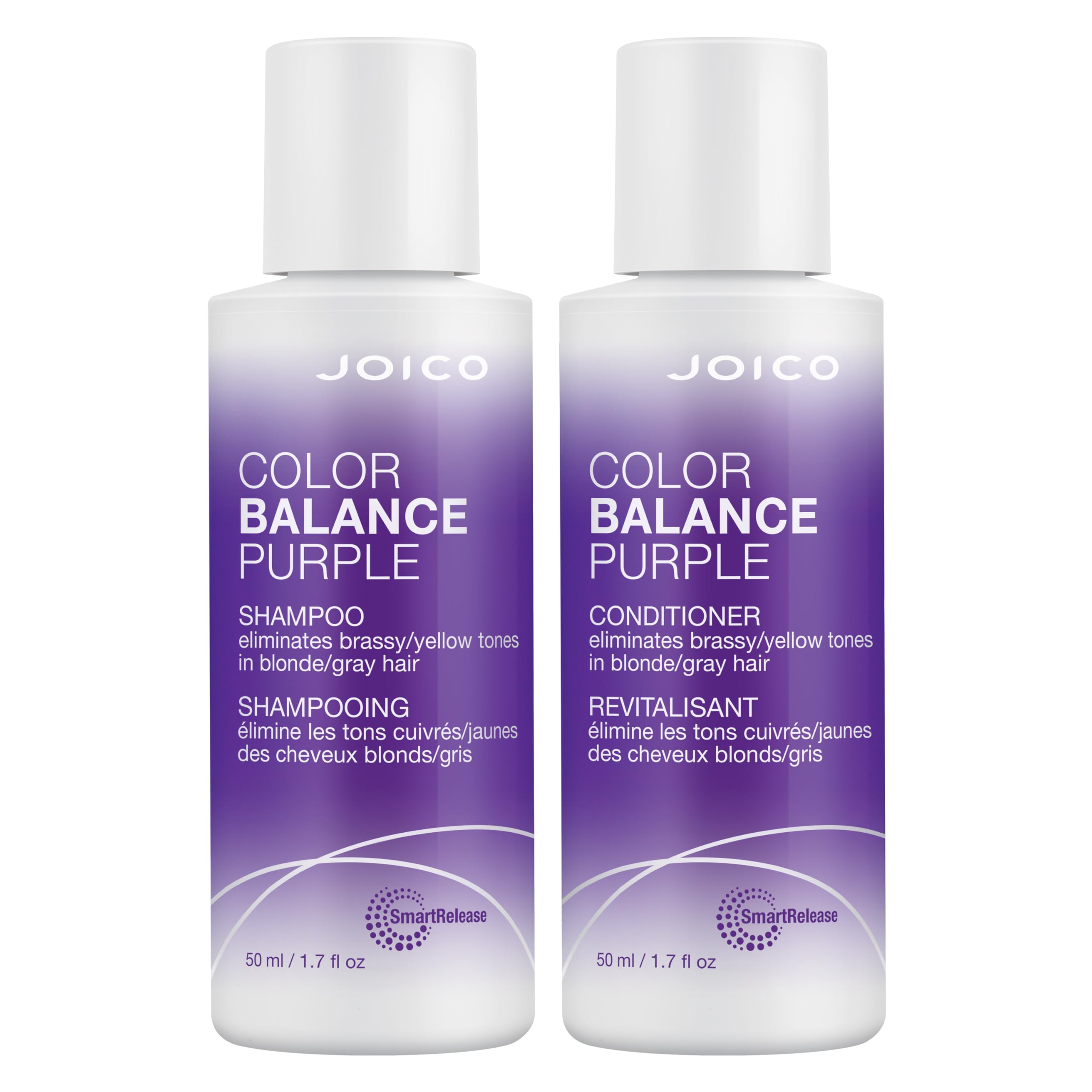 Joico Color Balance Purple Shampoo & Conditioner Mini Set, For Cool Blonde or Gray Hair