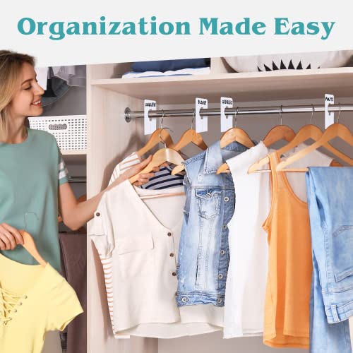 30 Closet Dividers for Hanging Clothes- Rectangle Clothing Size Dividers for Racks, Slim White Closet Divider Set with Marker (30 SLIM)