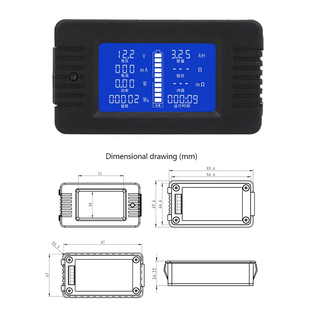 Electrical Battery Testers PZEM-015 Energy Meter Multifunctional Battery Meter Tester, 300A Shunt Battery Shunt Battery Monitor with Shunt, Voltage Power Energy Consumption Capacity Teste