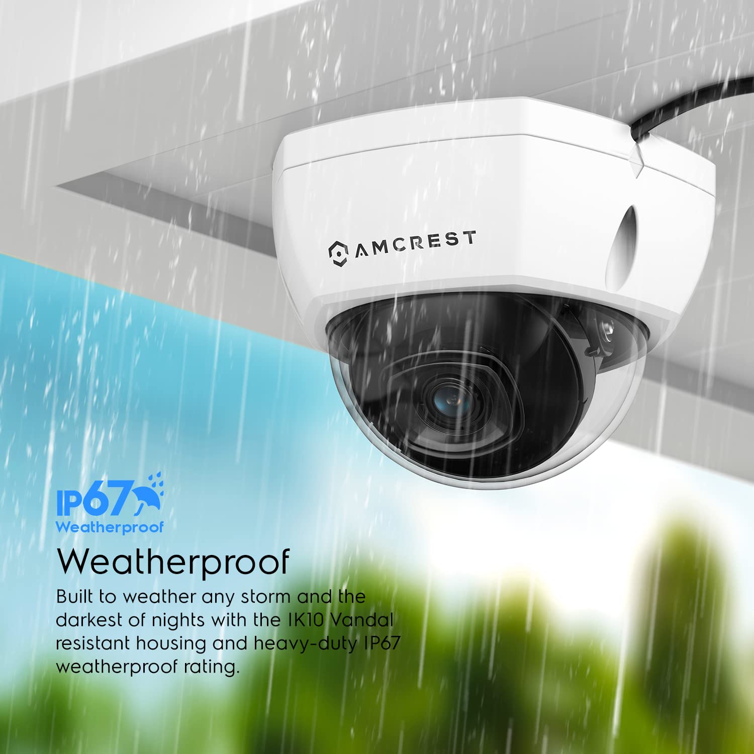 Amcrest 4K 8CH Security Camera System w/ 4K (8MP) NVR, (4) x 4K (8-Megapixel) IP67 Weatherproof Metal Dome POE IP Cameras (3840x2160),Pre-Installed 2TB Hard Drive, NV4108E-HS-IP8M-2493EW4-2TB (White)