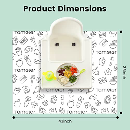 30 Pack Baby Splat Mat Under High Chair, 35'' x43'' Waterproof and Disposable Splash Mats, High Chair mat for Floor, Baby Led Weaning Supplies, Biodegradable, Compostable