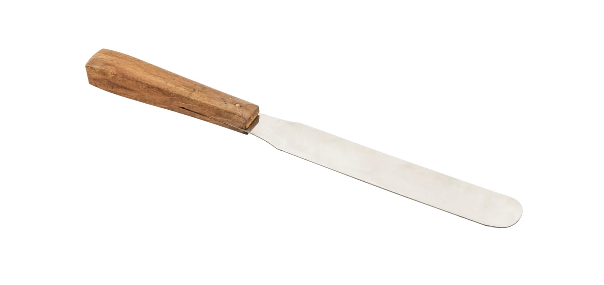 EISCO Palette Knife Spatula, 8" - Wooden Handle Flexible Blade with Parallel Sides- Eisco Labs