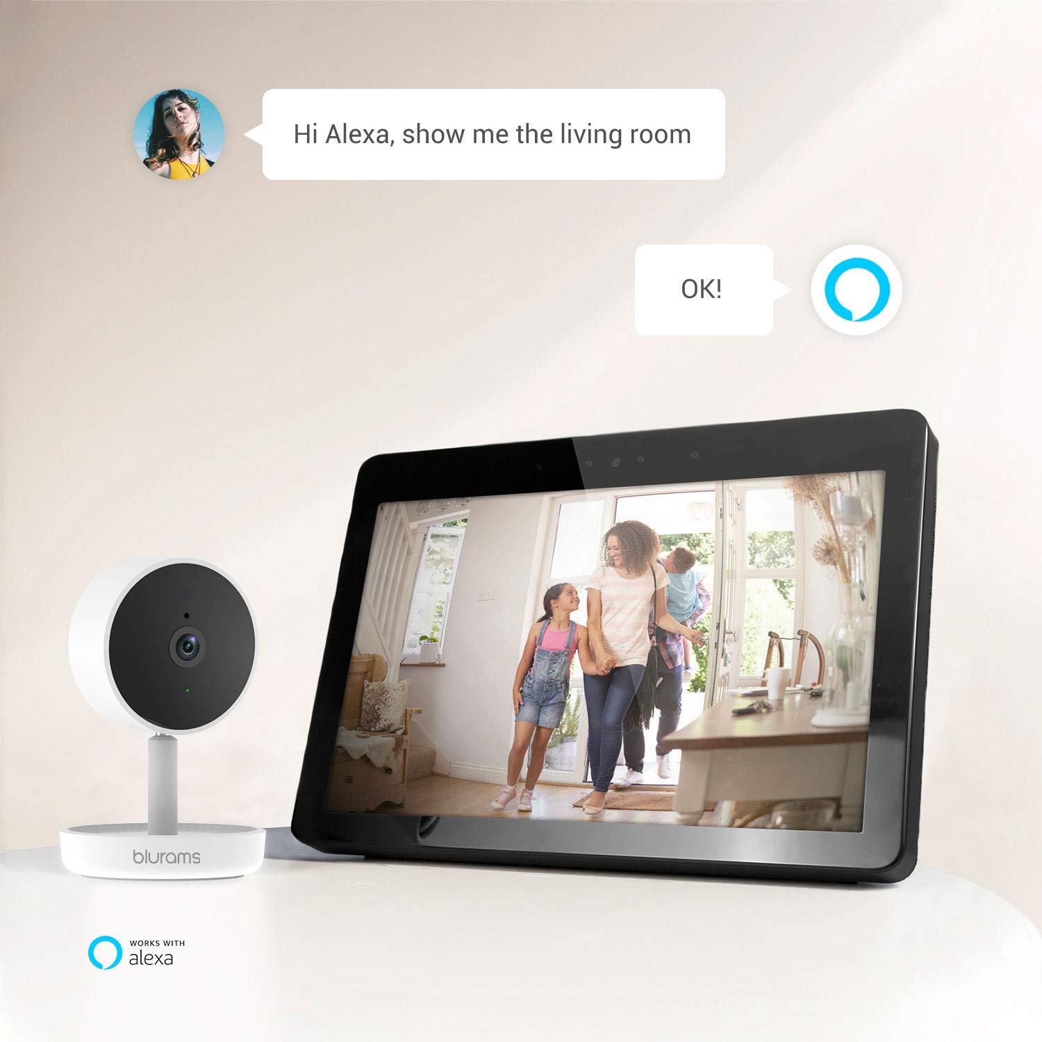 blurams 2pc Home Pro, Security Camera 1080p FHD | w/Facia Recognition, 2-Way Talk, Human/Sound Detect, Person Alert, Night Vision and Siren | Cloud/Local Storage Available, Compatible with Alexa