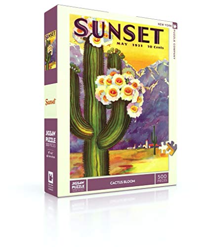 New York Puzzle Company - Sunset Cactus Blooms - 500 Piece Jigsaw Puzzle