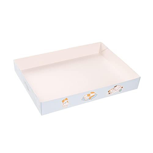 AWHAO Disposable Cat Litter Box Litter Pan Kitty Travel Toilet Potty Toilet for Indoor Cats, Blue 35x25.5x5cm