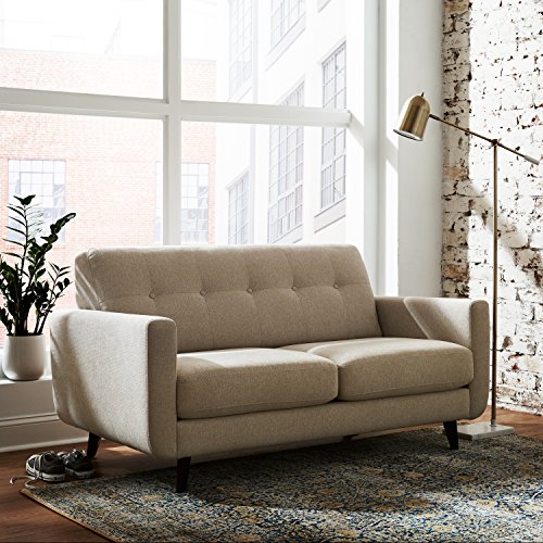 Amazon Brand β Rivet Sloane Mid-Century Modern Loveseat Sofa, 64.2"W, Shell