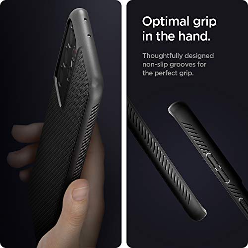 Spigen Liquid Air Case Compatible with Samsung Galaxy S21 Ultra - Black - 6.8 Inches