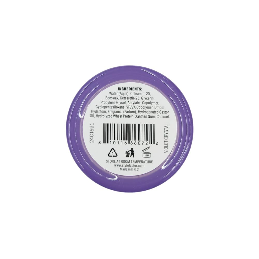 Edge Booster Style Factor Extra Strength Pomade for Thick Coarse Hair TRAVEL SIZE 0.85 Oz (Violet Crystal)