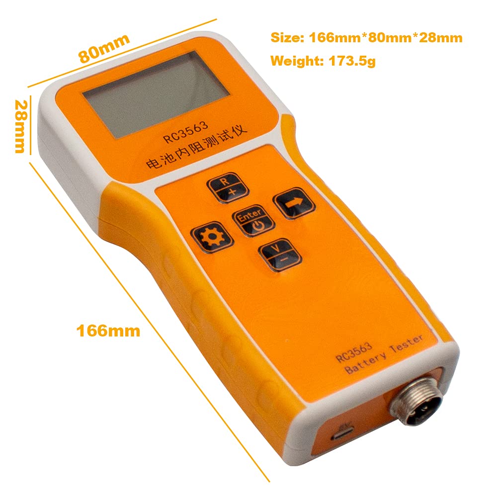 LeTkingok RC3563 Battery Tester, High Precision Handheld Battery Internal Resistance Tester Lead Lithium Nickel Chromium Battery Tester (Standard Probe)