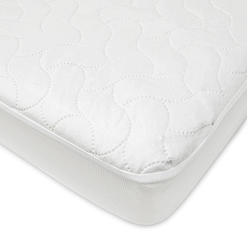 American Baby Company Double Layer Ruffled Crib Skirt Waterproof Mattress Pad Cover and Microfiber Fitted Crib Sheet Bundle, Pink, for Girls