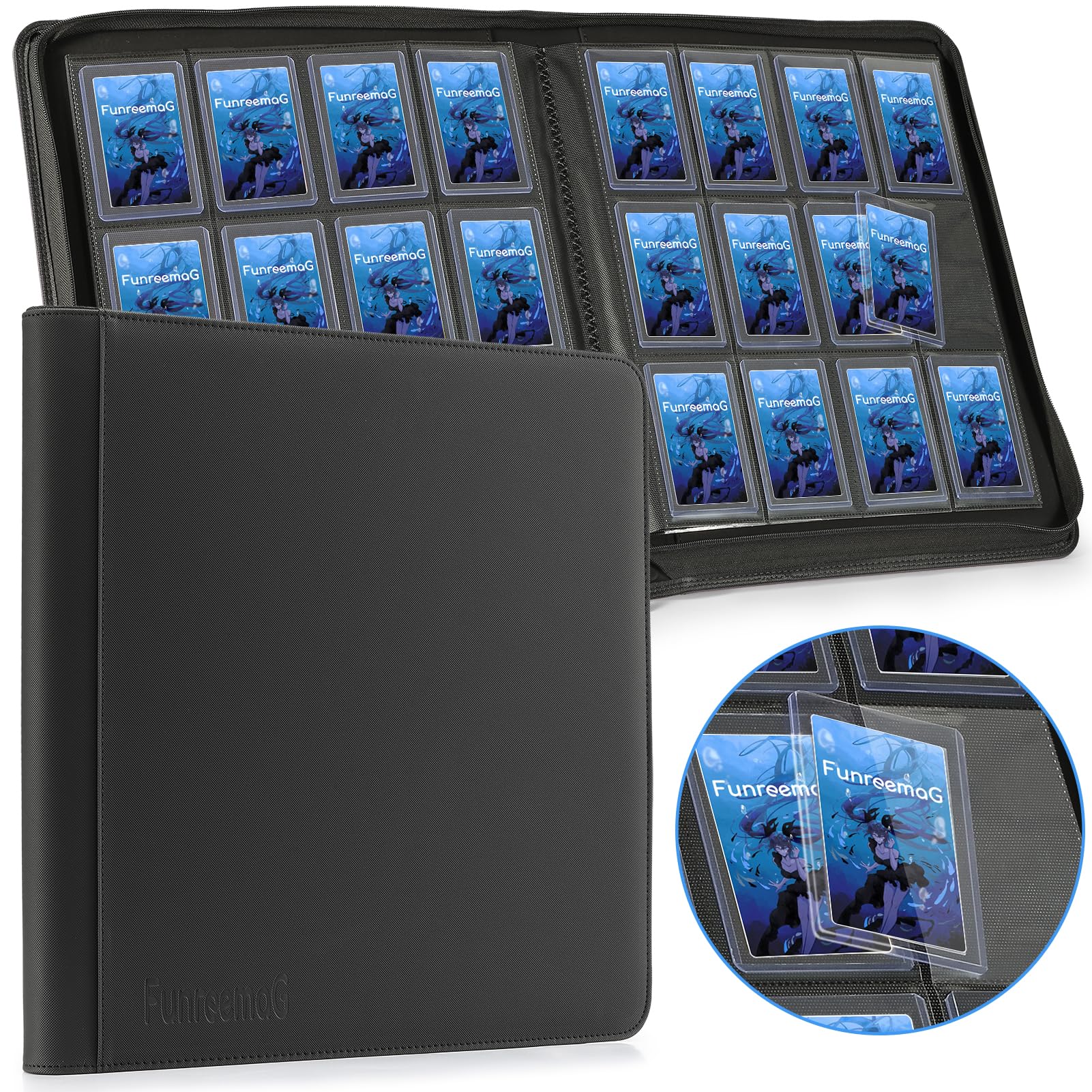 900 cards Football Card Binder Sleeves for Trading Cards,Football 3 Ring Card Binder Hold Up to 900 Cards,Trading Card Collector Album Fit for TCG Yugioh card and Sports Cards.(football card binder)