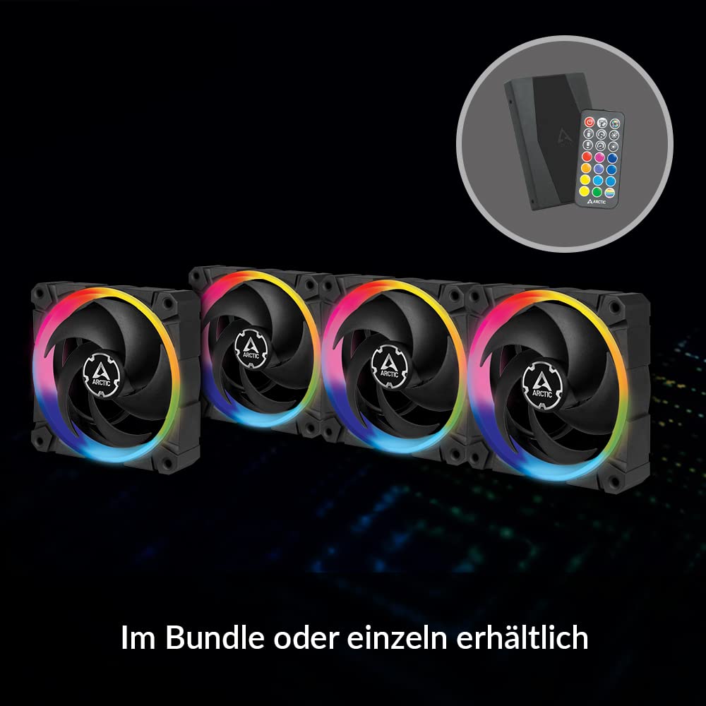 ARCTIC BioniX P120 A-RGB - PC Fan, 120mm Case Fan, Pressure-Optimised Fan with A-RGB, PWM, Cooler, Fluid Dynamic Bearing, 400-2300 RPM - Black