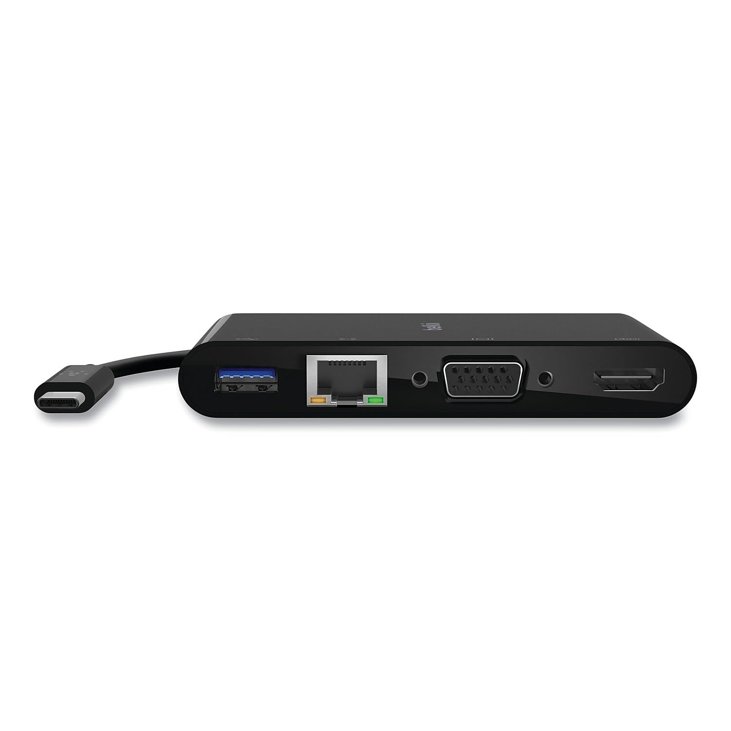 Belkin USB-C Multimedia Adapter, HDMI/Ethernet/USB-A/USB-C/VGA, 4.33", Black
