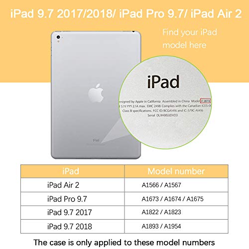 BENTOBEN Glow in The Dark Tablet Cover - 3 in 1 Shockproof Kickstand Protective Case for iPad Air 2, 6th/5th Gen, 9.7" 2018/2017, iPad Pro 9.7 - Nebula