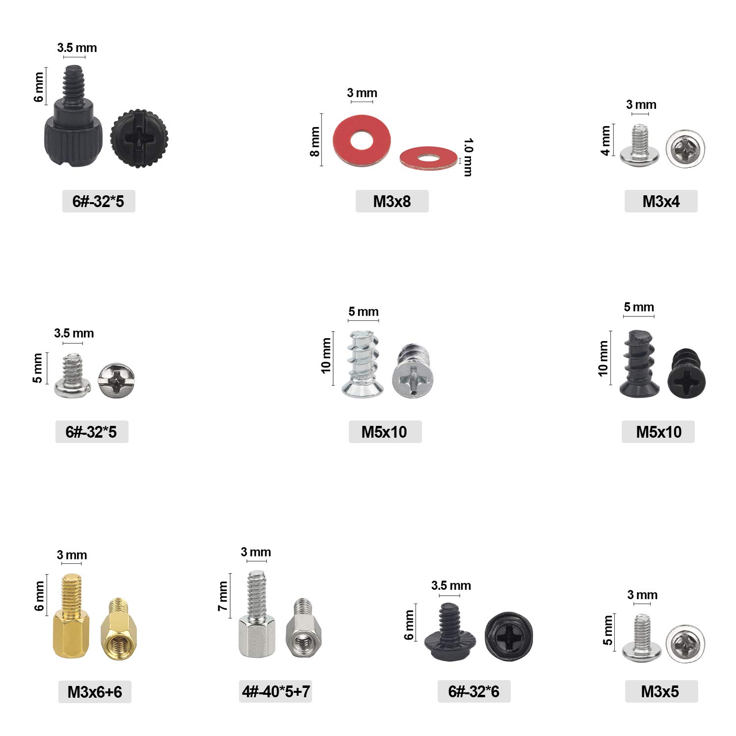 780PCS Computer Screw Kit, DYWISHKEY Computer Screw Standoffs Set Kit for Hard Drive Computer Case Motherboard Fan Power Graphics with a Screwdriver