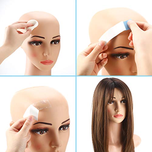 Blulu 48-Piece Lace Front Tape Wig - Double-Sided Waterproof Lace Wigs with C-Shaped Hair Pieces(Blue)