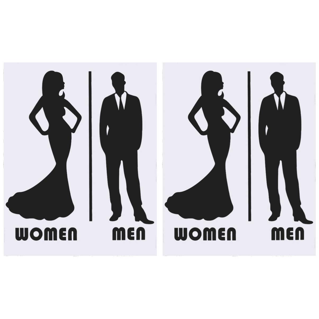 BESPORTBLE 2pcs Rest Room Stickers Toilet Sign Stickers Toilet Wall Decoration Bathroom Signs Decor Toilet Wall Stickers Restroom Sign Fashion Stickers Carved Shower Door Generation